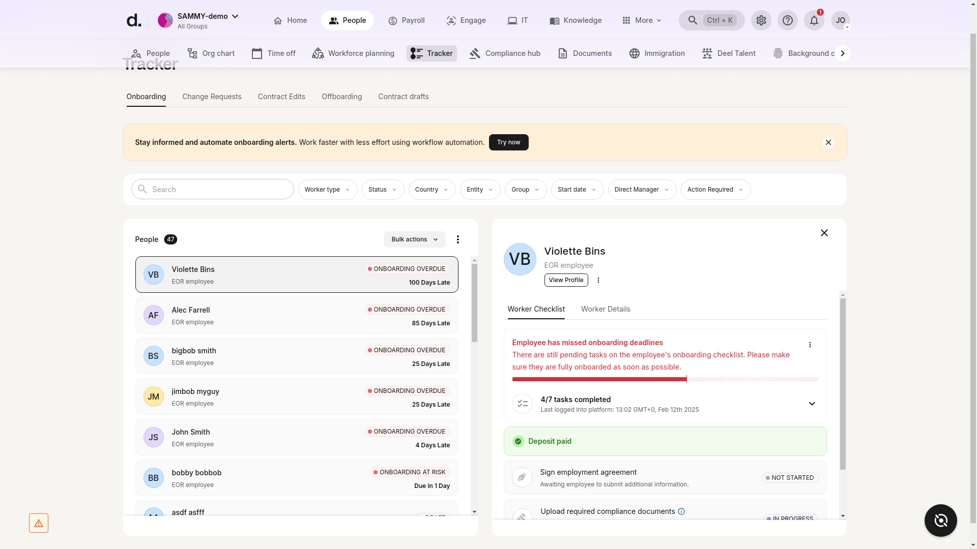 About the Global Onboarding Tracker – Deel